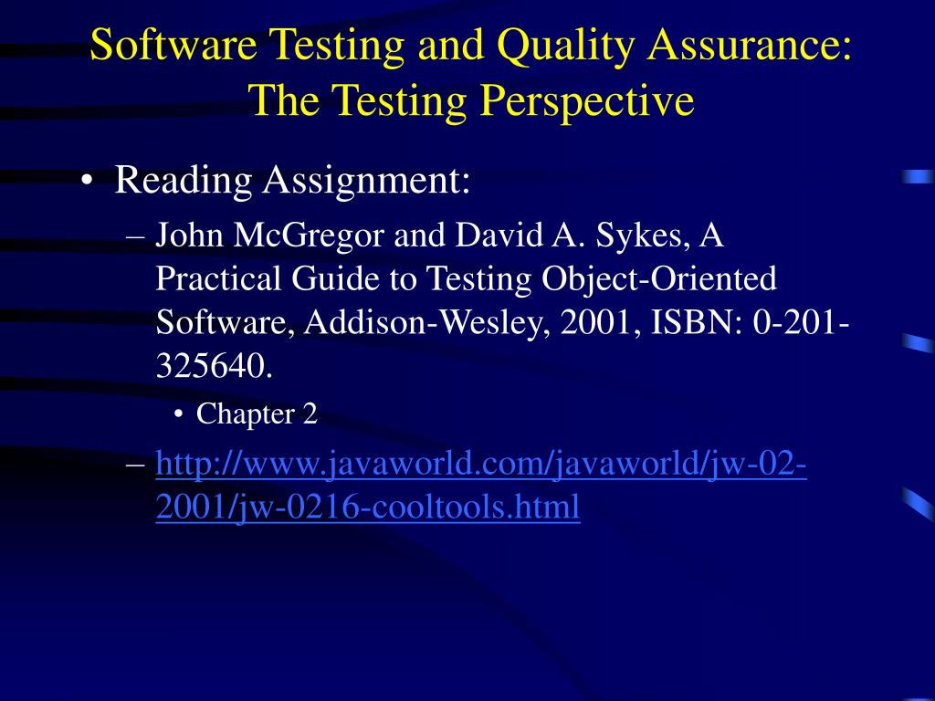 PPT - Software Testing and Quality Assurance: The Testing Perspective ...