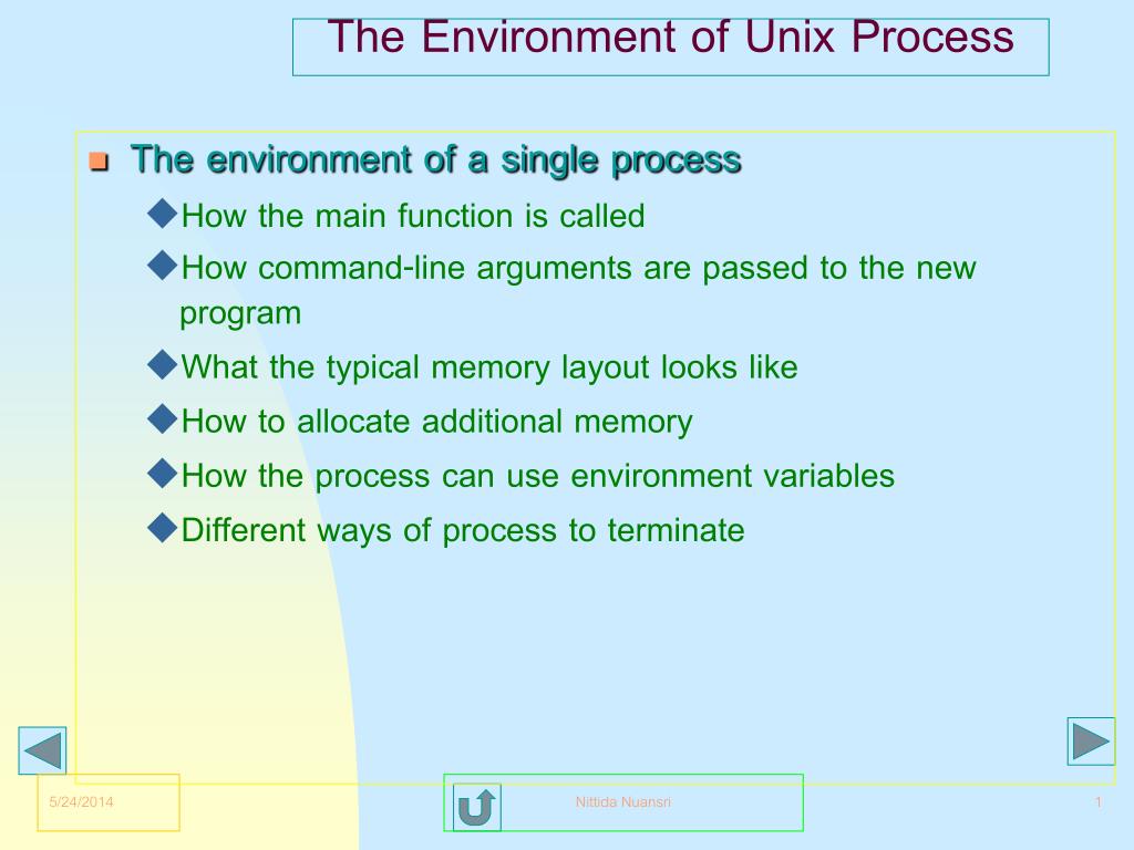 PPT - The Environment of Unix Process PowerPoint Presentation, free ...