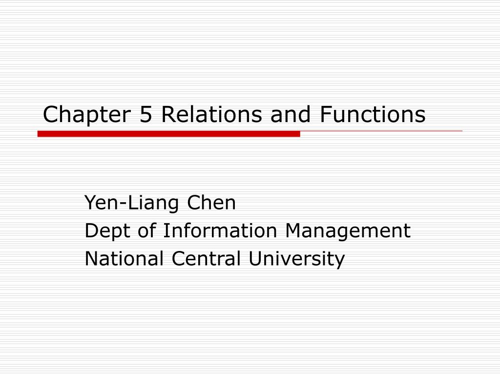 PPT - Chapter 5 Relations and Functions PowerPoint Presentation, free ...