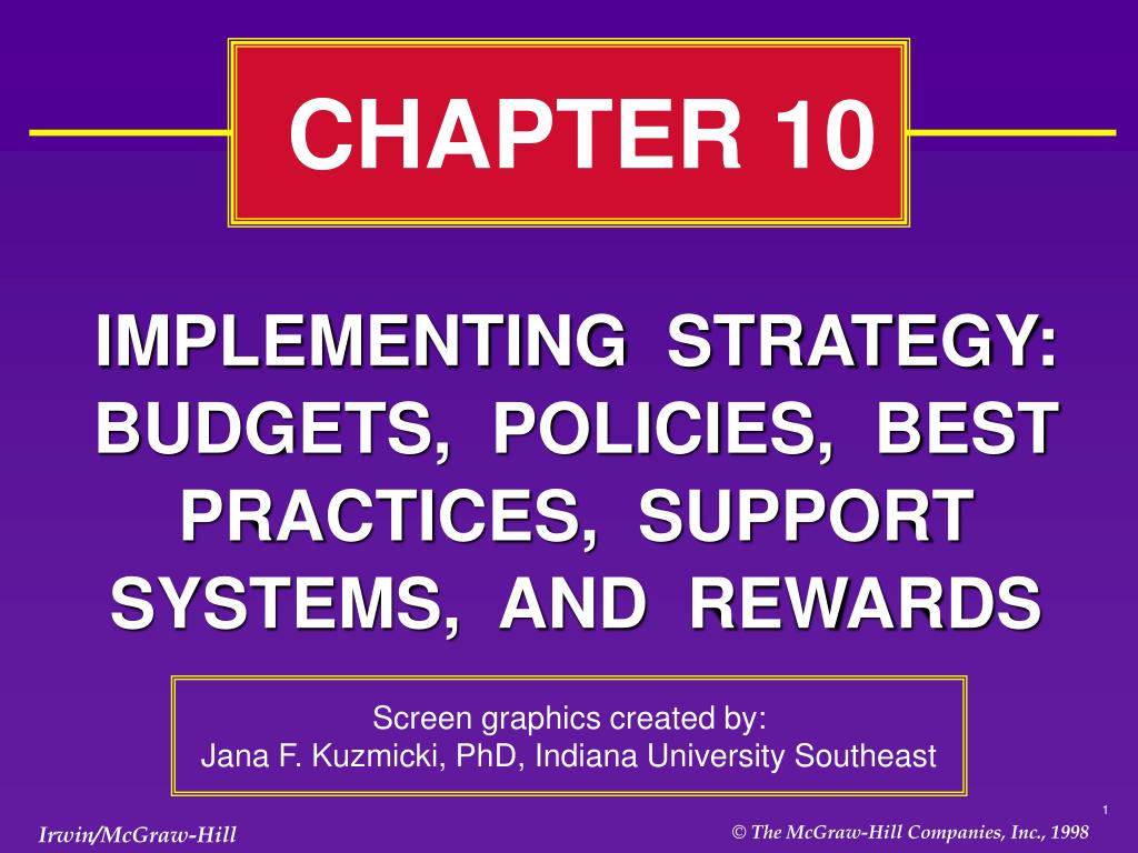 PPT - IMPLEMENTING STRATEGY: BUDGETS, POLICIES, BEST PRACTICES, SUPPORT SYSTEMS, AND REWARDS ...