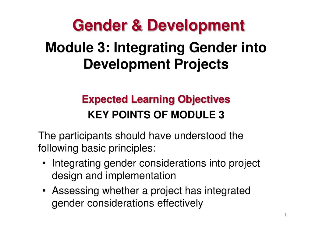 PPT - Module 3: Integrating Gender into Development Projects PowerPoint ...