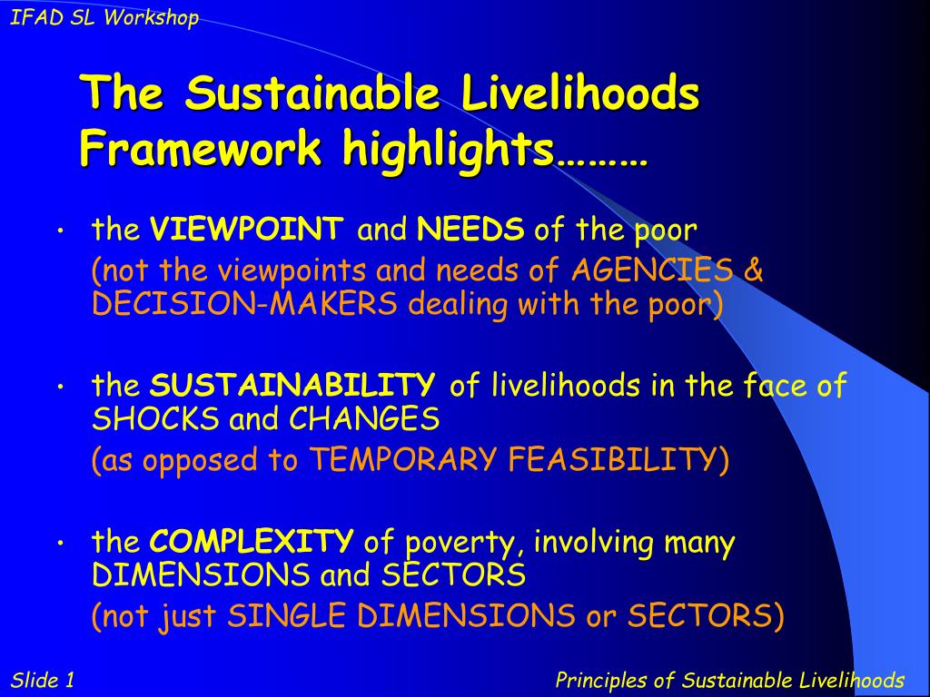 PPT - The Sustainable Livelihoods Framework highlights……… PowerPoint ...
