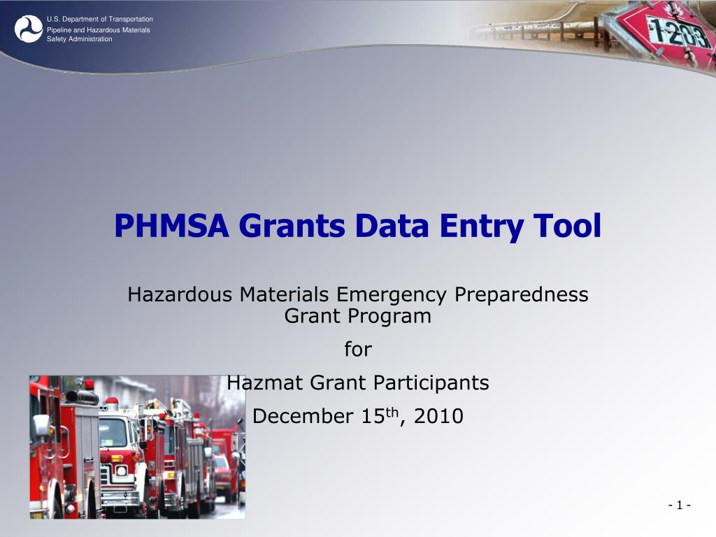 PPT - PHMSA Grants Data Entry Tool PowerPoint Presentation, free ...