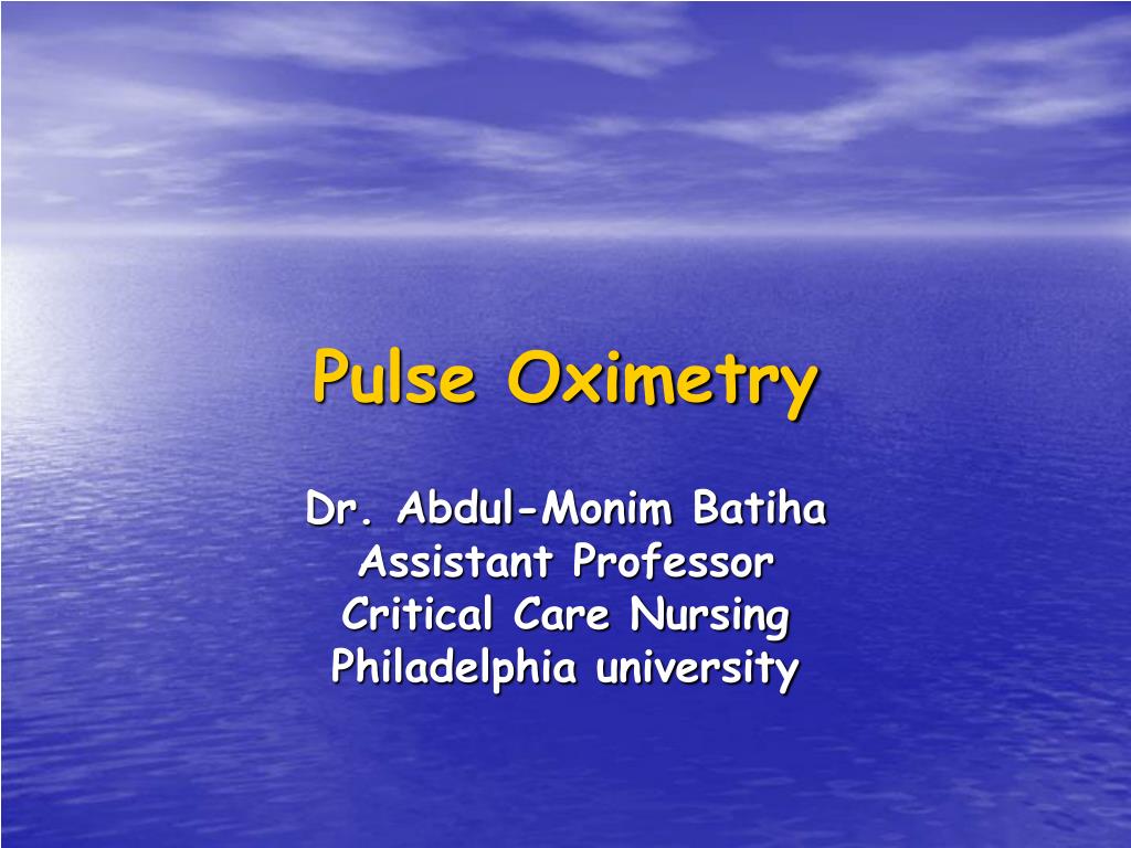 PPT - Pulse Oximetry PowerPoint Presentation, free download - ID:827677