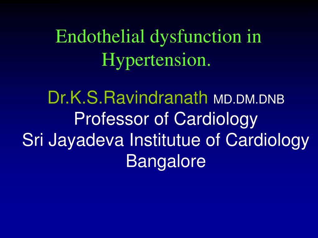 PPT - Endothelial dysfunction in Hypertension. PowerPoint Presentation ...