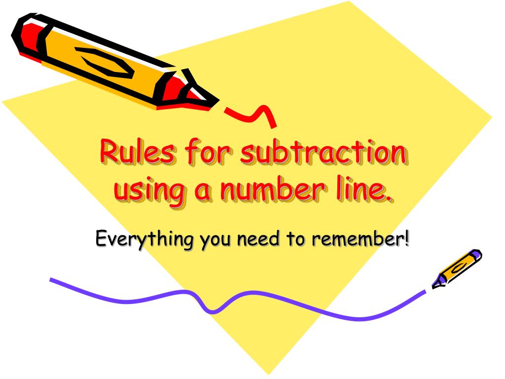 PPT - Rules for subtraction using a number line. PowerPoint ...