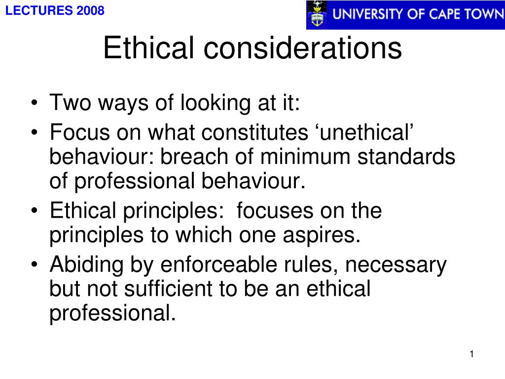 PPT - Ethical considerations PowerPoint Presentation, free download ...