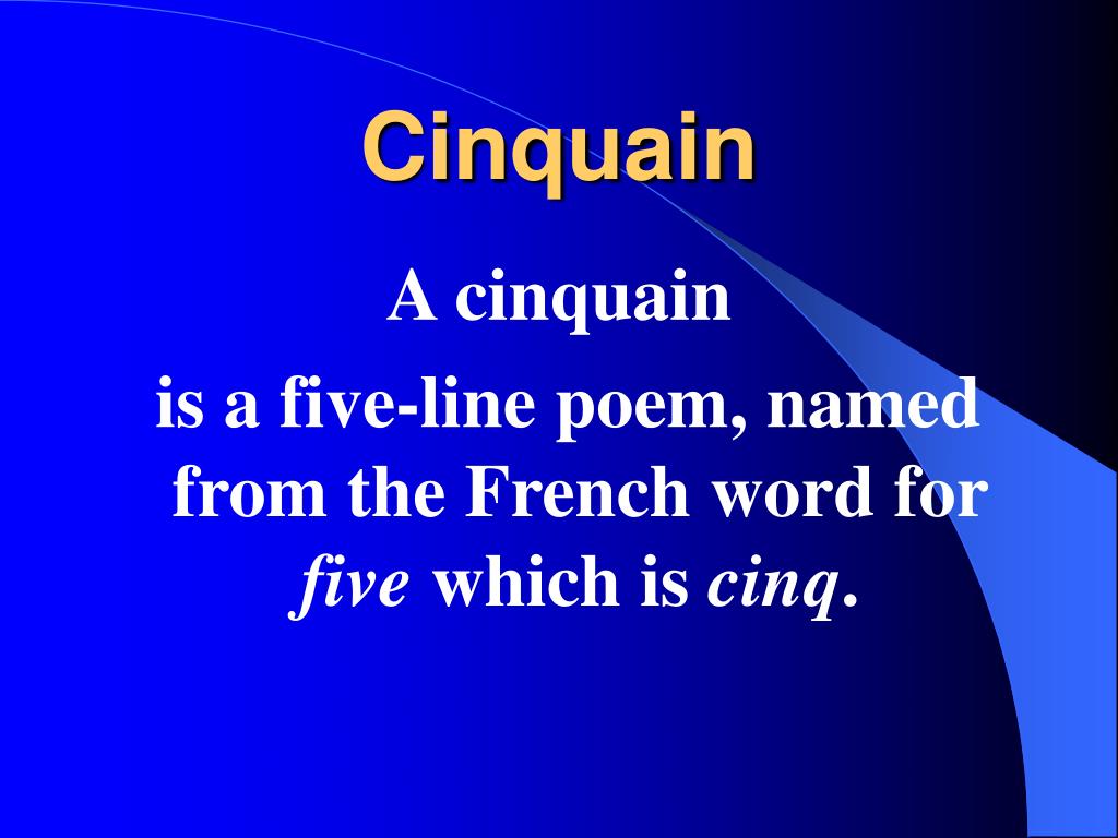 PPT - Cinquain PowerPoint Presentation, free download - ID:831026