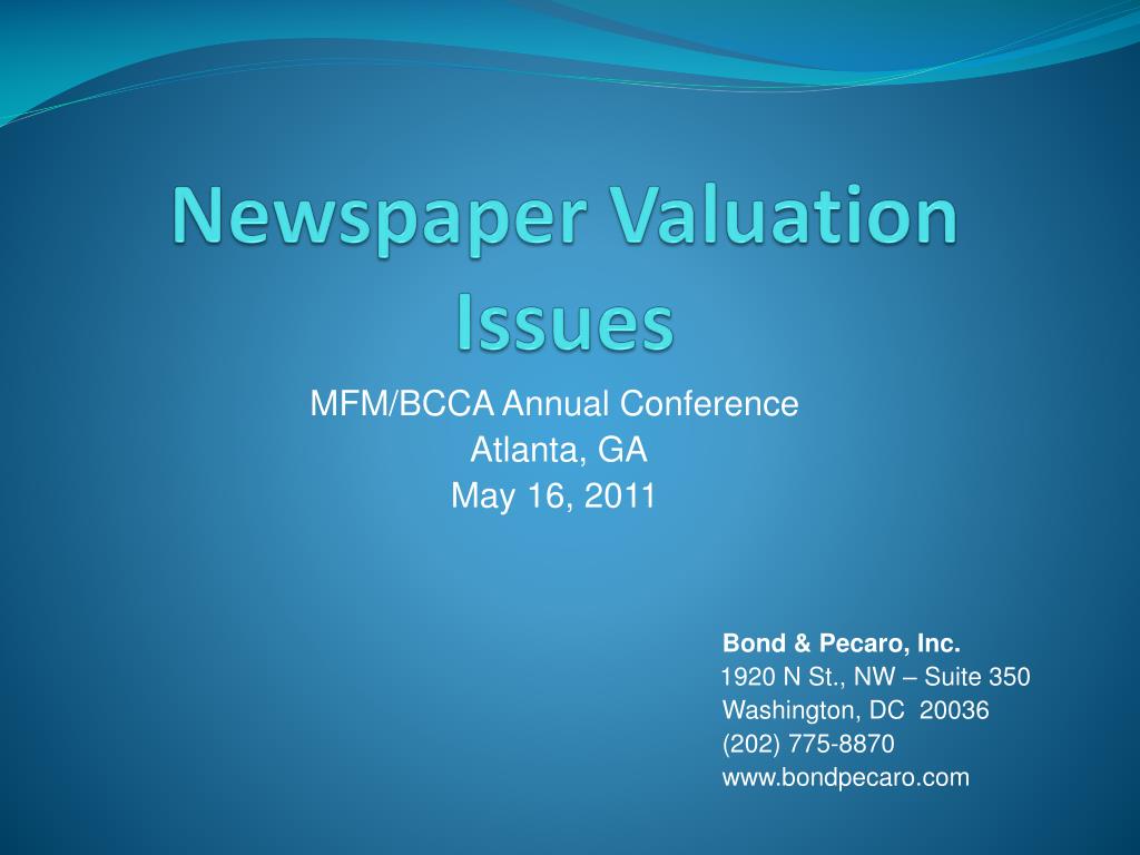 PPT - Newspaper Valuation Issues PowerPoint Presentation, free download ...