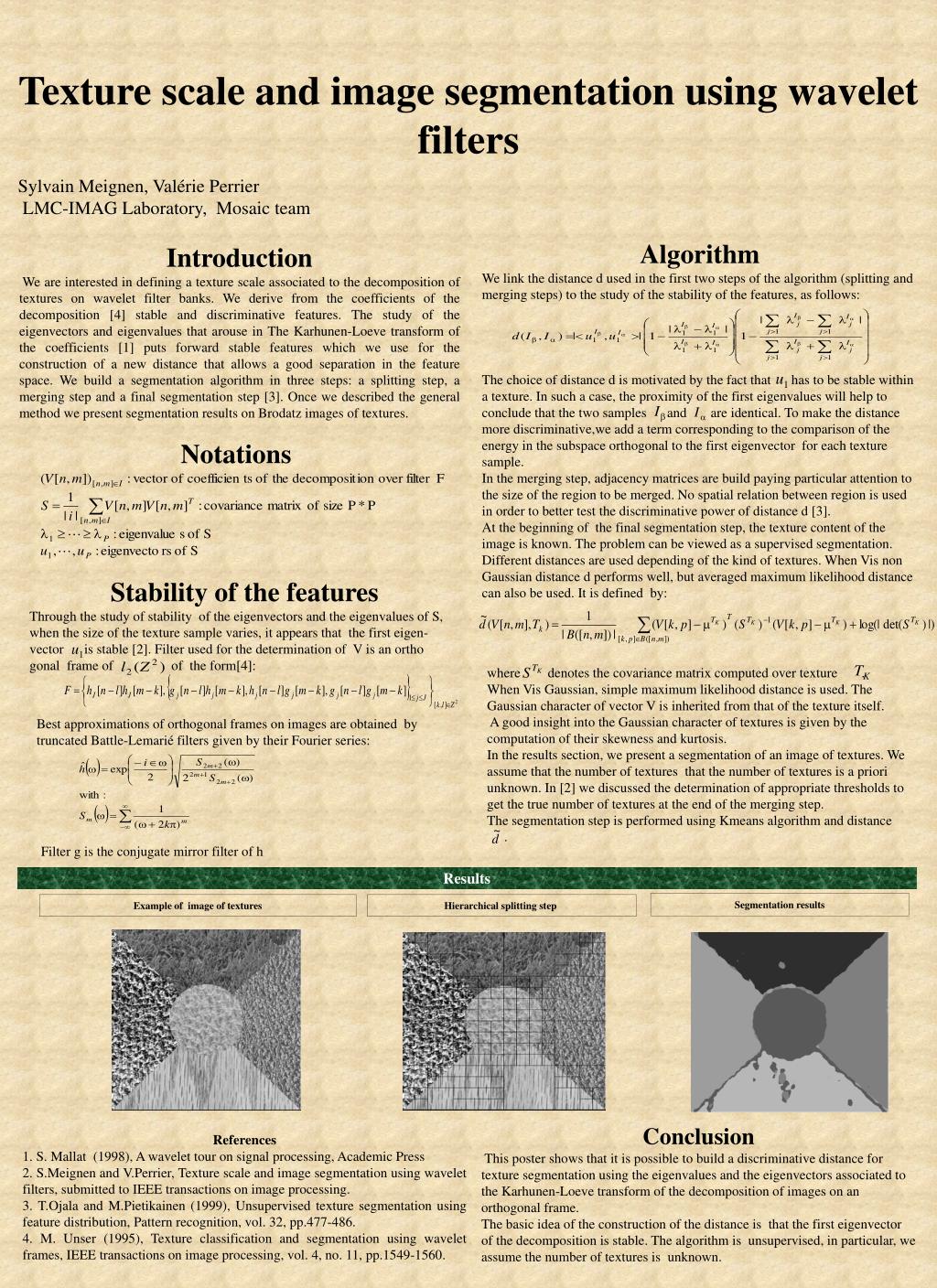 PPT - Texture scale and image segmentation using wavelet filters PowerPoint Presentation - ID:833444