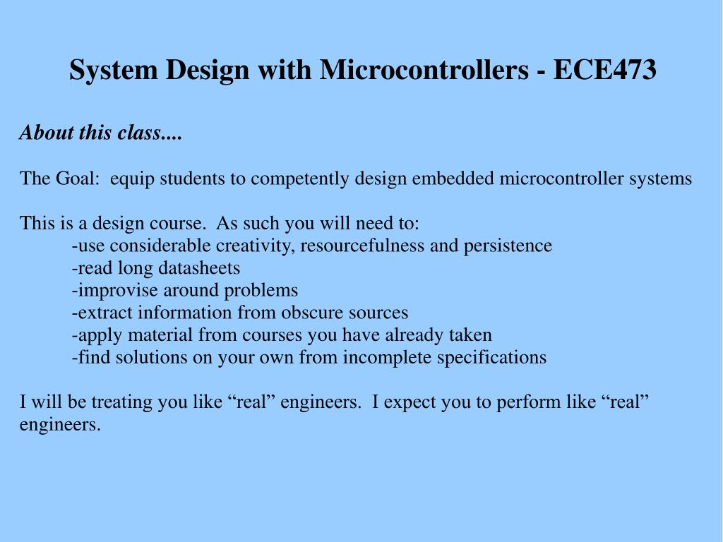 PPT - System Design with Microcontrollers - ECE473 PowerPoint Presentation - ID:837045