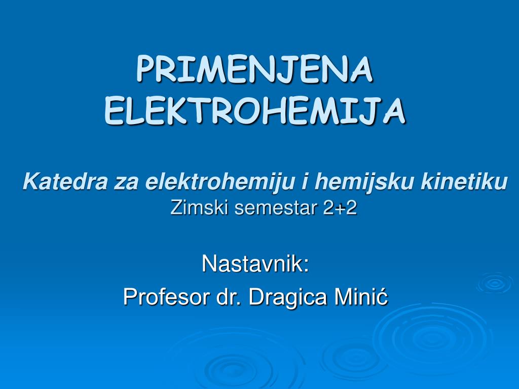 PPT - PRIMENJENA ELEKTROHEMIJA PowerPoint Presentation, free download ...