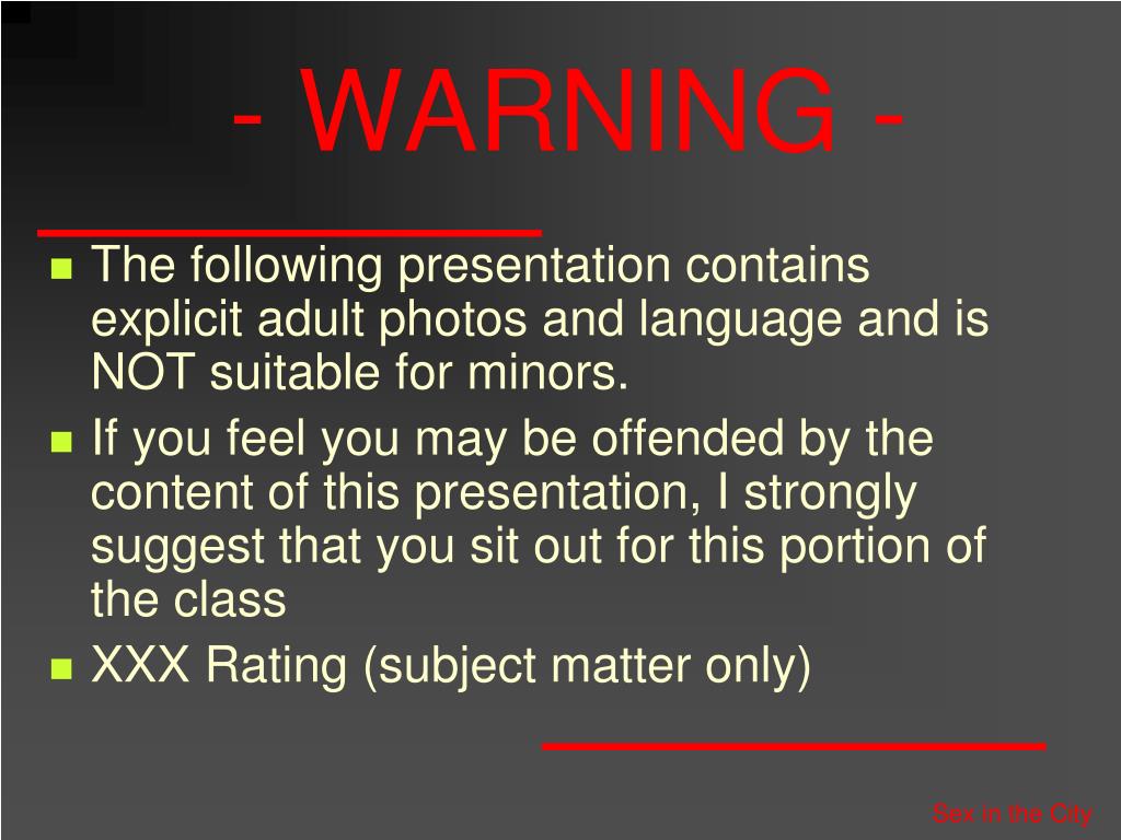 PPT - - WARNING - PowerPoint Presentation, free download - ID:840702
