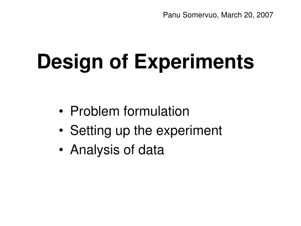 PPT - Design of Experiments PowerPoint Presentation, free download - ID ...