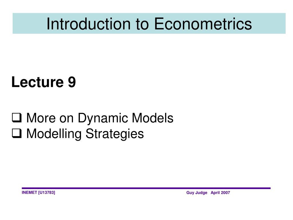 PPT - Introduction to Econometrics PowerPoint Presentation, free ...