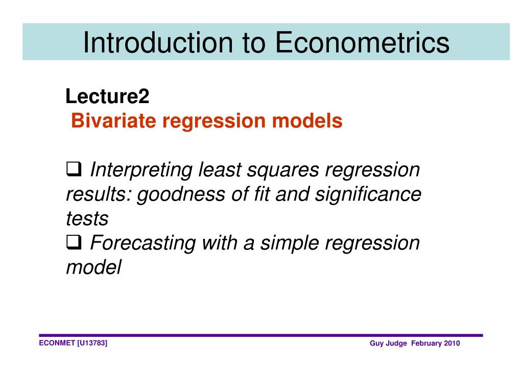 PPT - Introduction to Econometrics PowerPoint Presentation, free ...