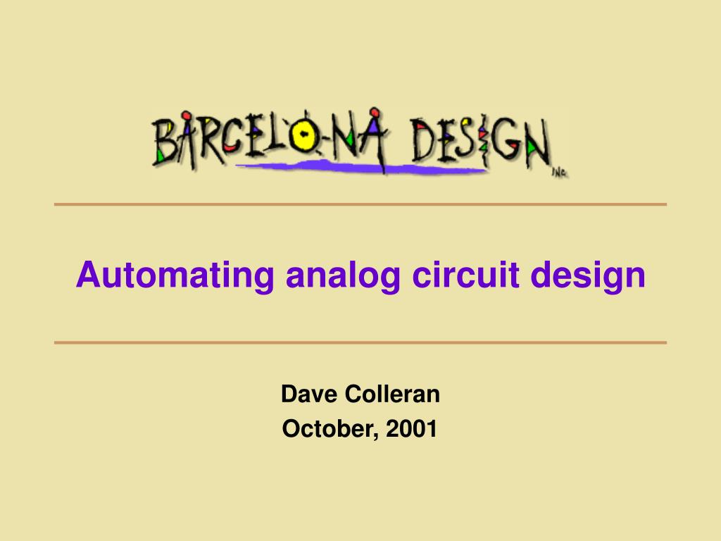 PPT - Automating analog circuit design PowerPoint Presentation, free ...