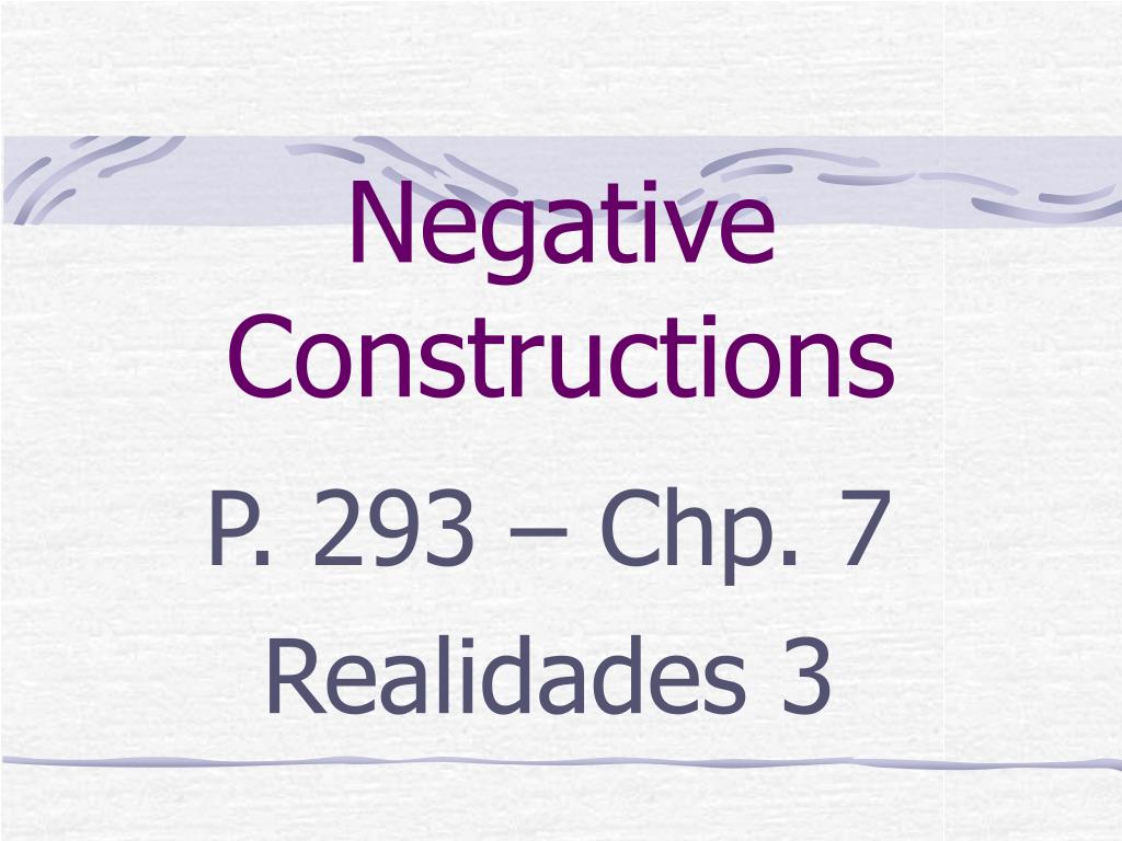PPT - Negative Constructions PowerPoint Presentation, free download ...