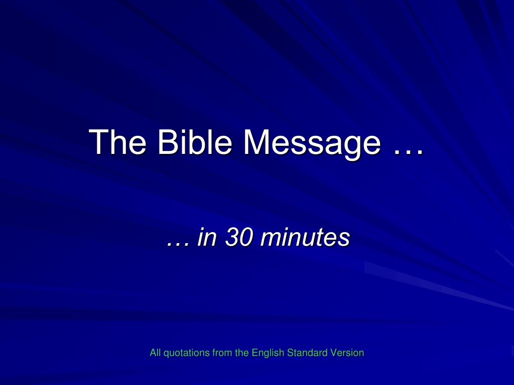 PPT - The Bible Message … PowerPoint Presentation, free download - ID ...