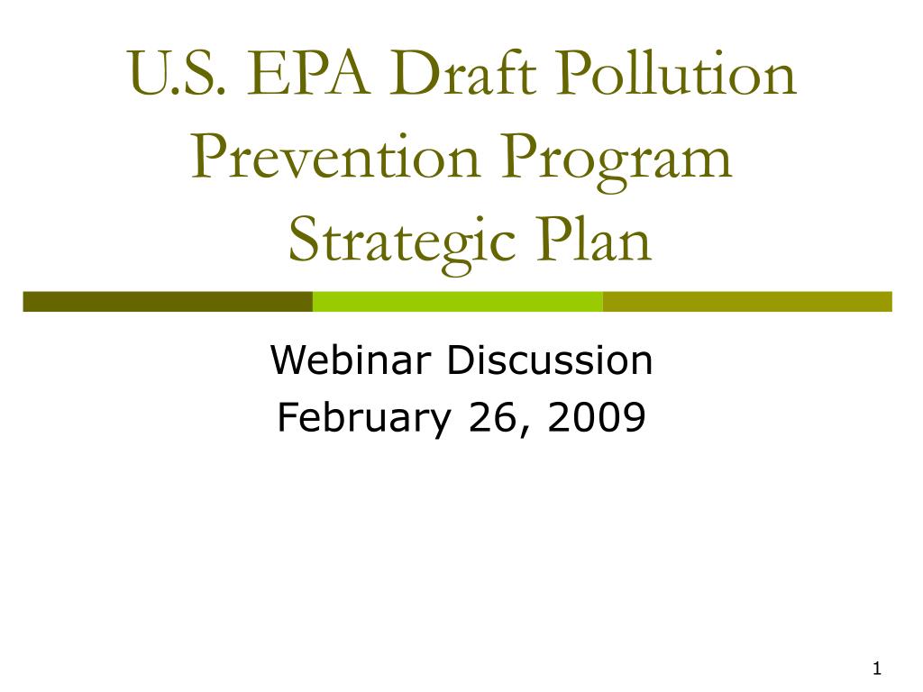 PPT - U.S. EPA Draft Pollution Prevention Program Strategic Plan ...
