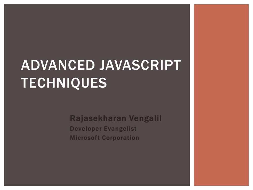PPT - Advanced JavaScript Techniques PowerPoint Presentation, free ...