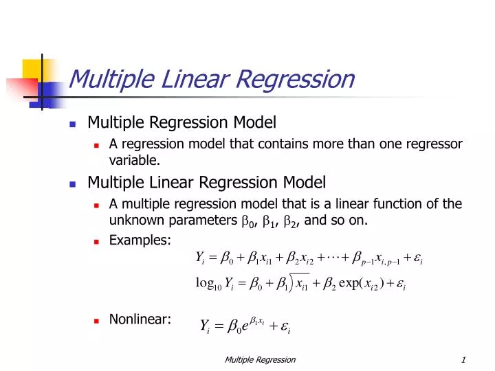 PPT Multiple Linear Regression PowerPoint Presentation Free Download