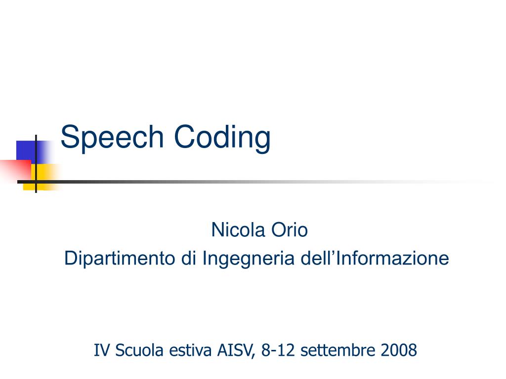 PPT - Speech Coding PowerPoint Presentation, free download - ID:862294