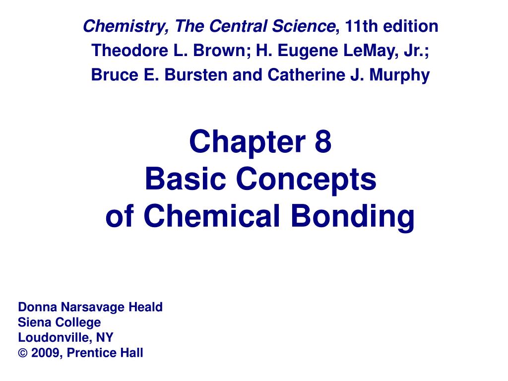 PPT - Chapter 8 Basic Concepts of Chemical Bonding PowerPoint ...