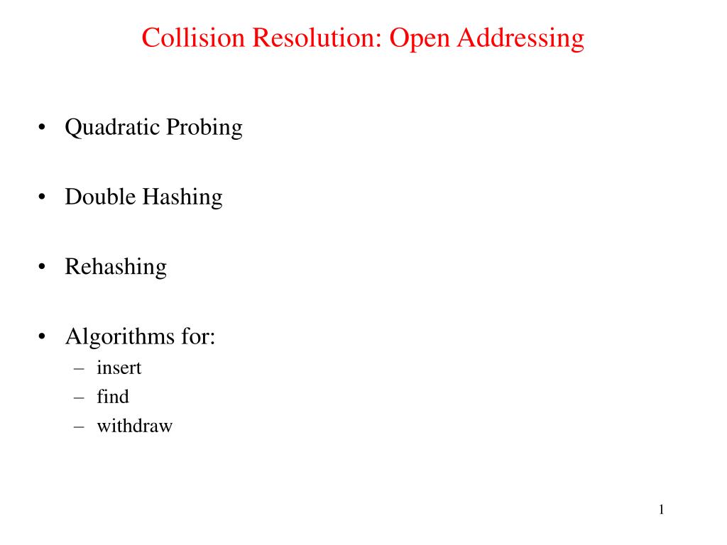 PPT - Collision Resolution: Open Addressing PowerPoint Presentation ...