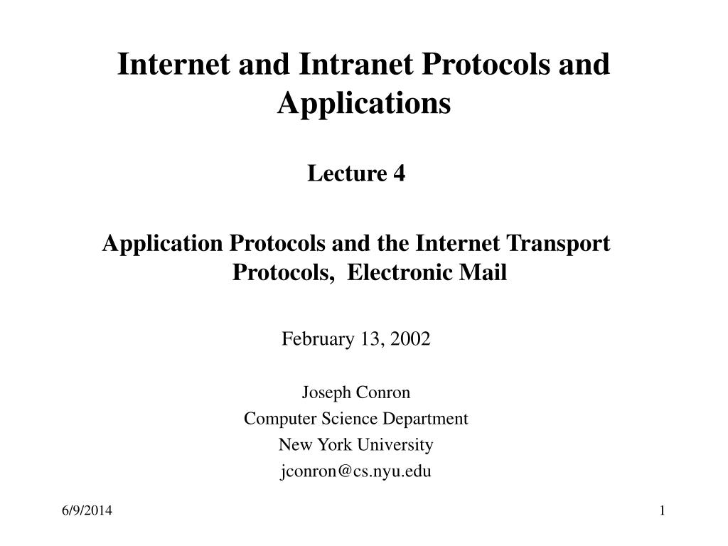 PPT - Internet and Intranet Protocols and Applications PowerPoint ...