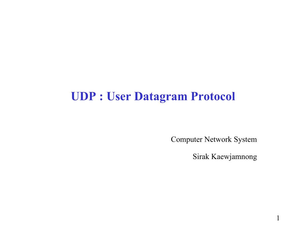 PPT - UDP : User Datagram Protocol PowerPoint Presentation, free ...