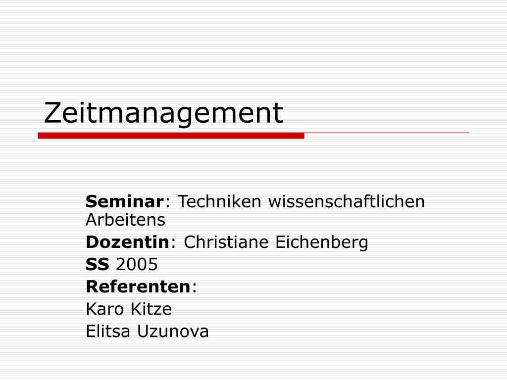 PPT - Zeitmanagement PowerPoint Presentation, free download - ID:876058