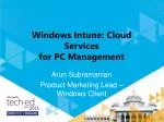 PPT - WINDOWS INTUNE OVERVIEW PowerPoint Presentation, free download ...