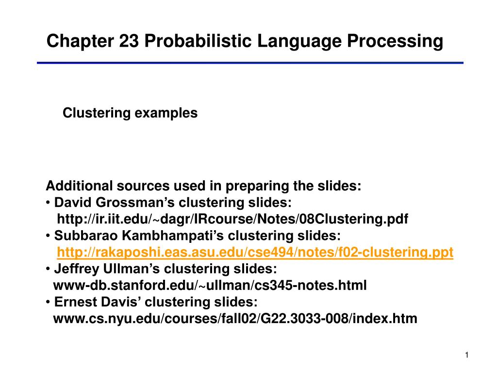 PPT - Chapter 23 Probabilistic Language Processing PowerPoint ...