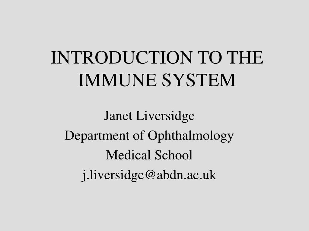 PPT - INTRODUCTION TO THE IMMUNE SYSTEM PowerPoint Presentation, free ...