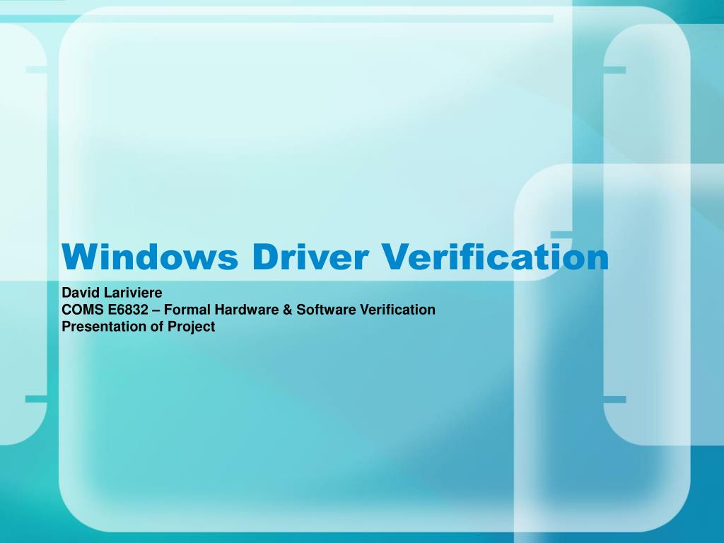 PPT - Windows Driver Verification PowerPoint Presentation, free ...
