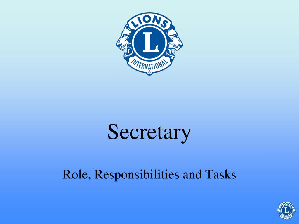 PPT - Secretary PowerPoint Presentation, free download - ID:883782