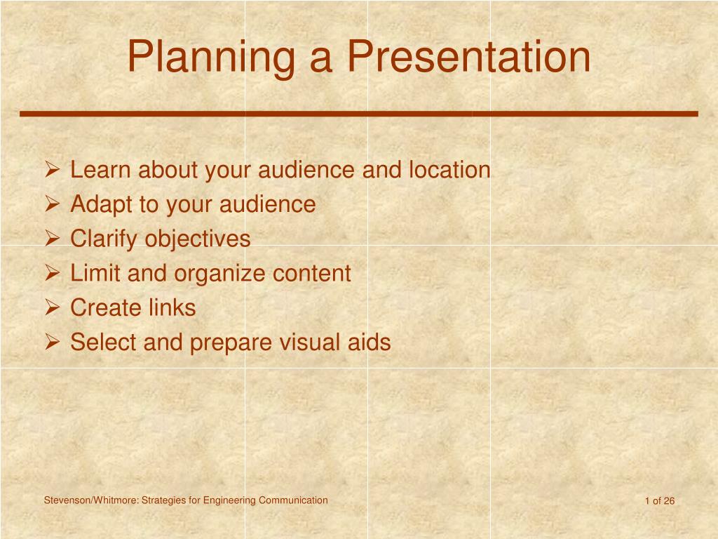PPT - Planning a Presentation PowerPoint Presentation, free download ...