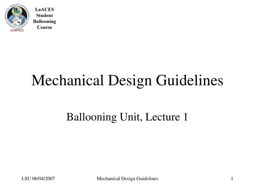 PPT - Mechanical Design Guidelines PowerPoint Presentation, free ...