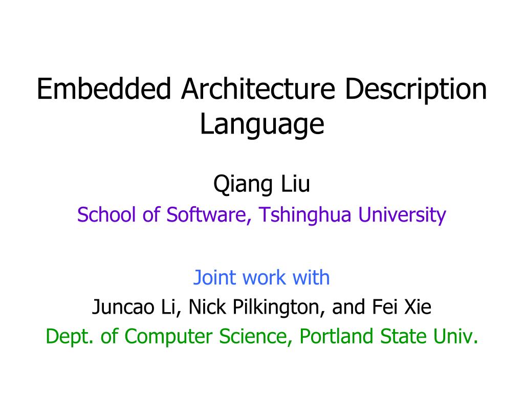 PPT - Embedded Architecture Description Language PowerPoint ...