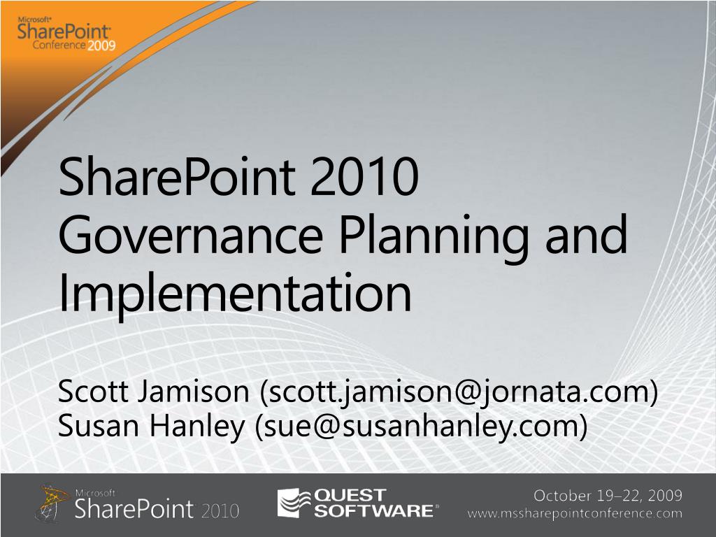 PPT - SharePoint 2010 Governance Planning and Implementation PowerPoint ...