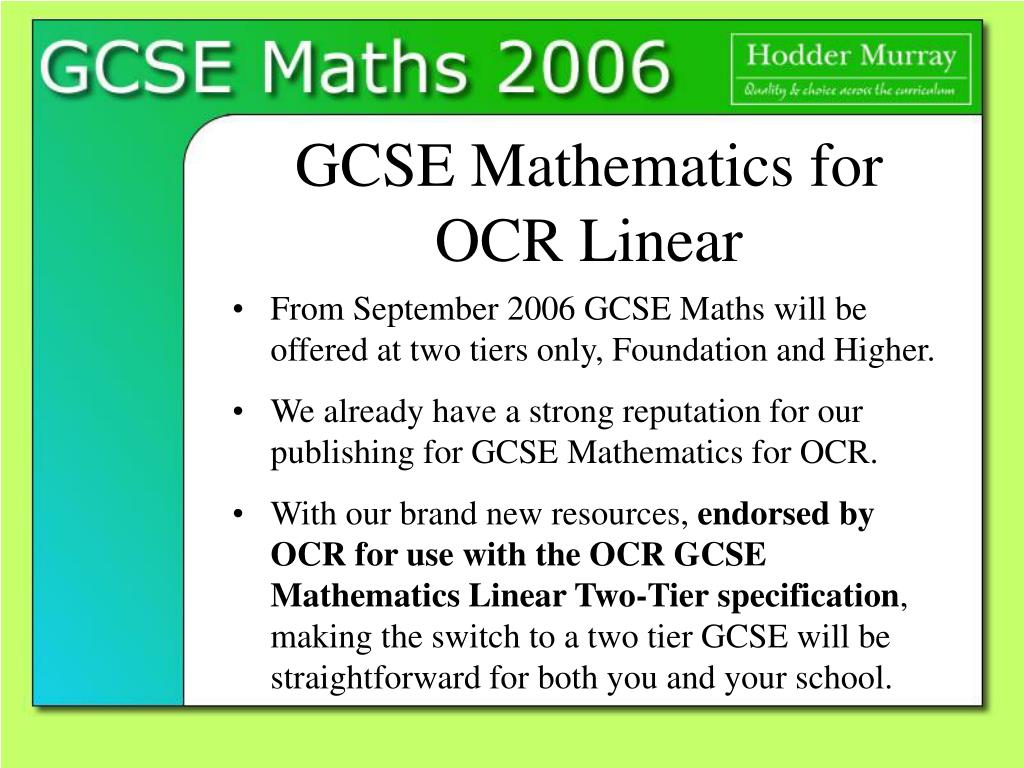PPT - GCSE Mathematics for OCR Linear PowerPoint Presentation, free ...