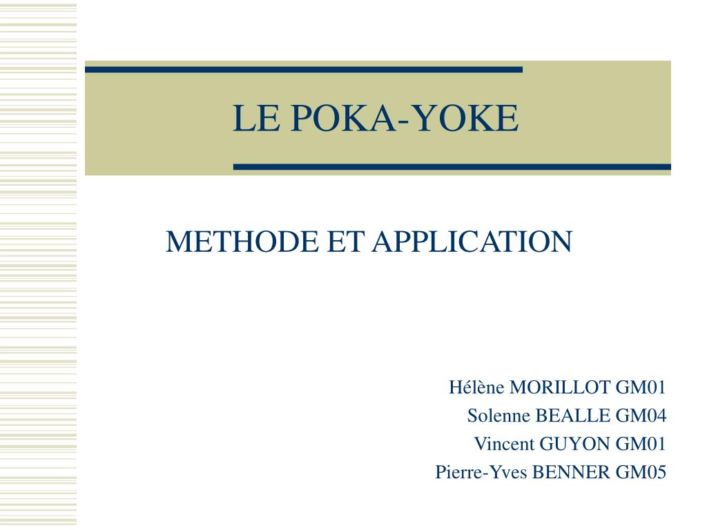 PPT - LE POKA-YOKE PowerPoint Presentation, free download - ID:902651