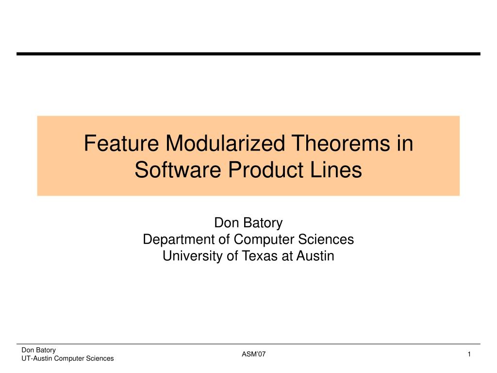 PPT - Feature Modularized Theorems in Software Product Lines PowerPoint ...