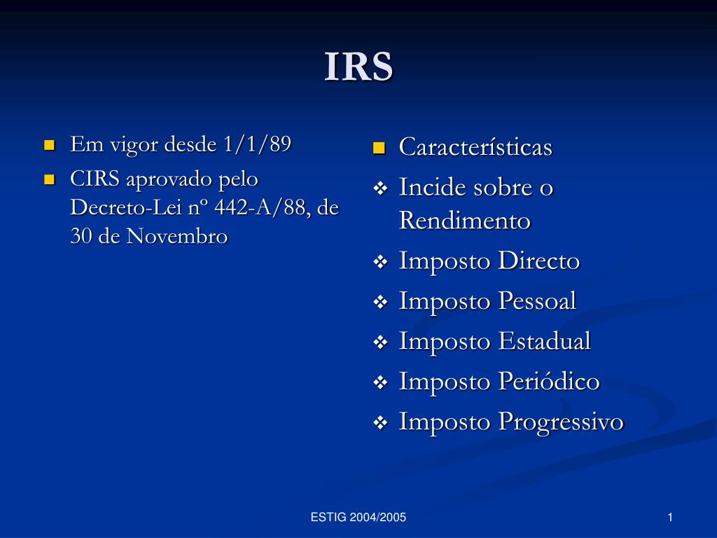 PPT - IRS PowerPoint Presentation, free download - ID:906203