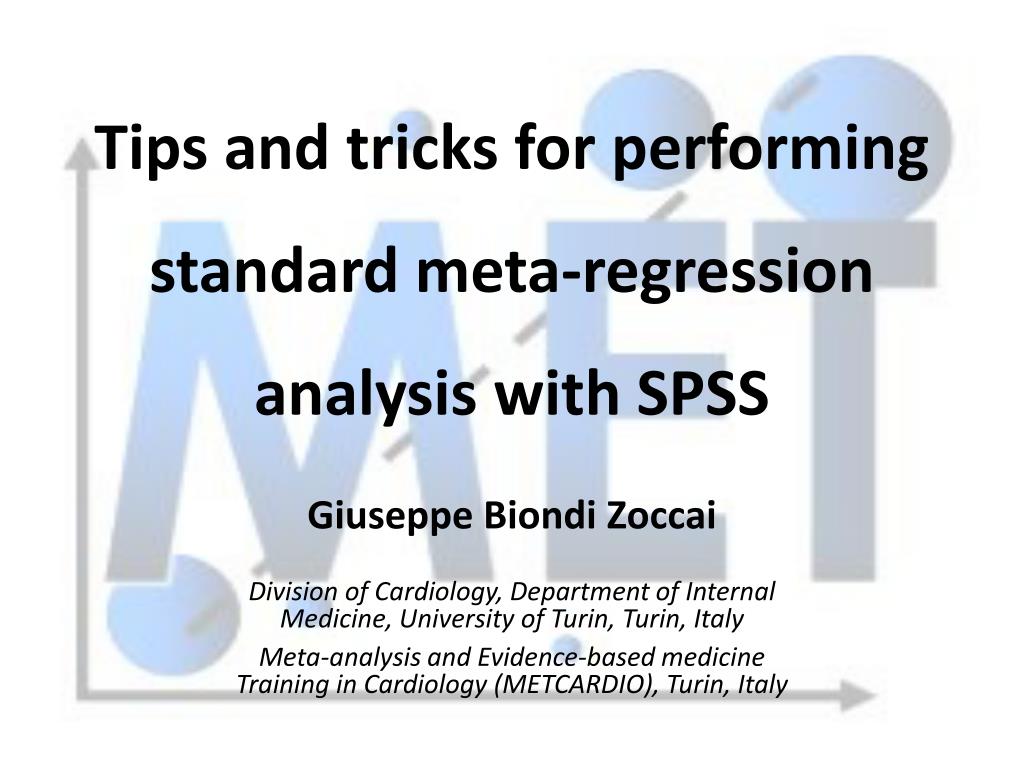 PPT - Tips and tricks for performing standard meta-regression analysis ...