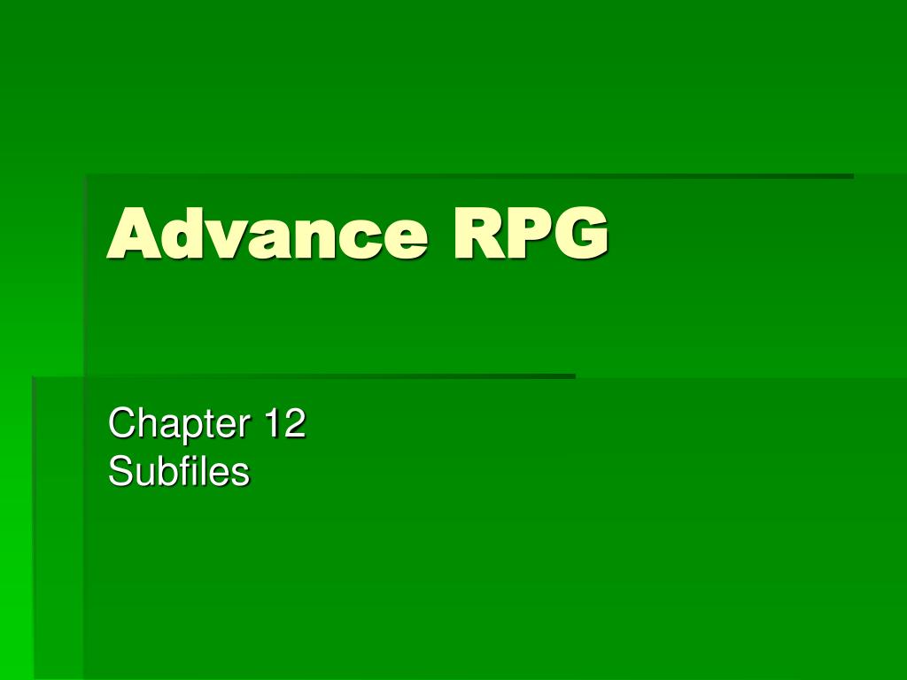 PPT - Advance RPG PowerPoint Presentation, free download - ID:917652
