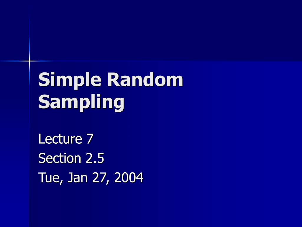 PPT - Simple Random Sampling PowerPoint Presentation, free download ...
