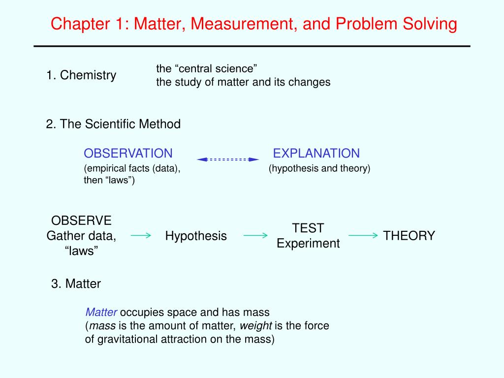 PPT - Chapter 1: Matter, Measurement, and Problem Solving PowerPoint ...