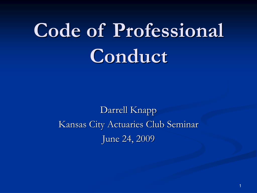 PPT - Code of Professional Conduct PowerPoint Presentation, free ...